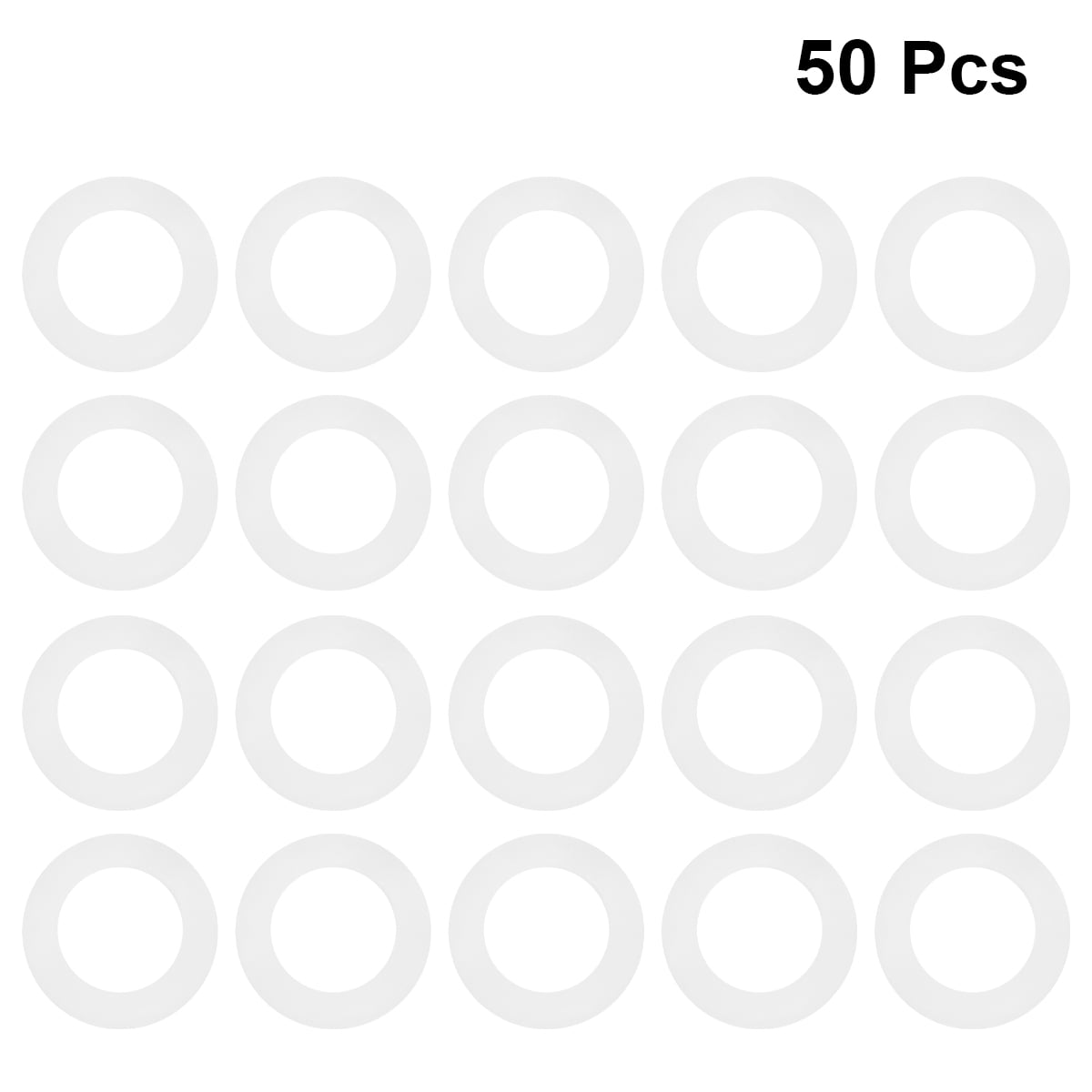 Hemoton 50pcs Silicone Flat Rings Silicone Rubber Flexible Seal Rings ...