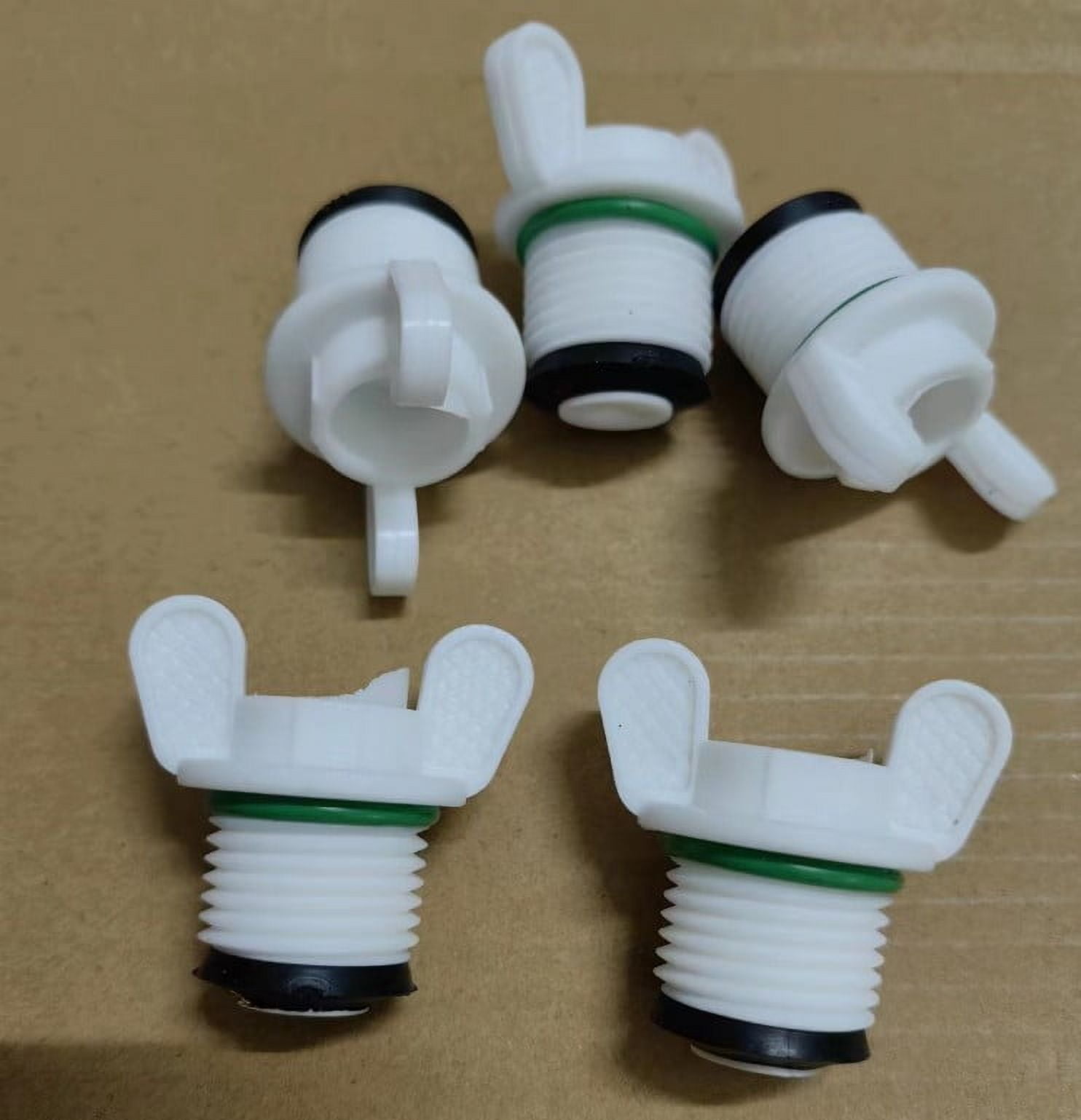 Hemoton 50pcs Threaded Plastic Hose Plugs White Multi-Use Pipe End Caps ...