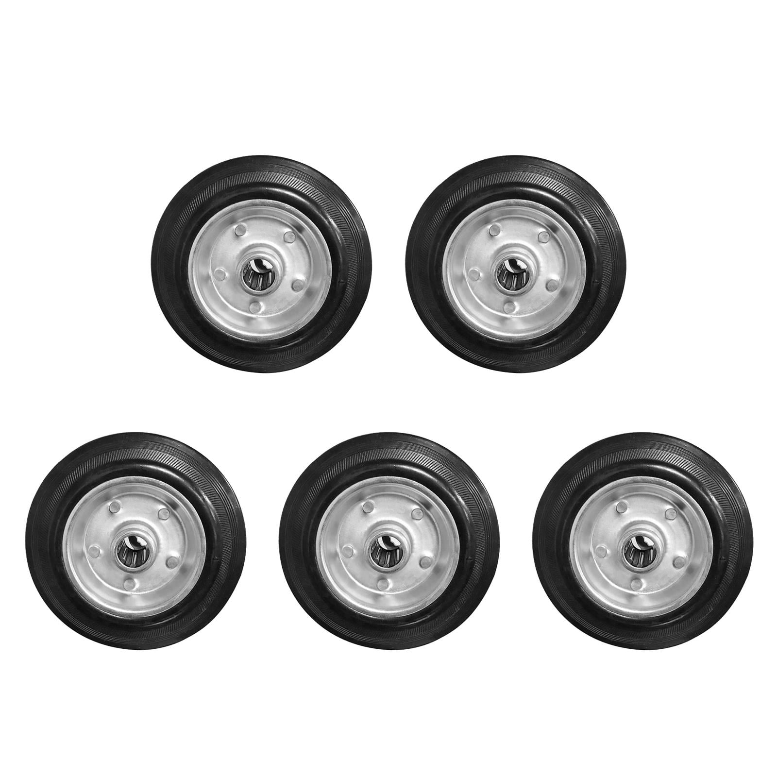 Hemoton 5pcs Bearing Wheel Solid Rubber Single Caster Wheel For Hand ...