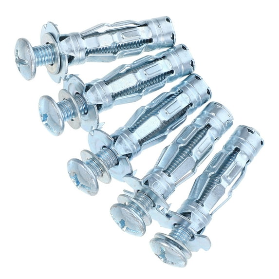 SOPOTUTU Screw Anchors Drywall Carbon Steel Expansion Screws Silver 5Pcs Professional ...