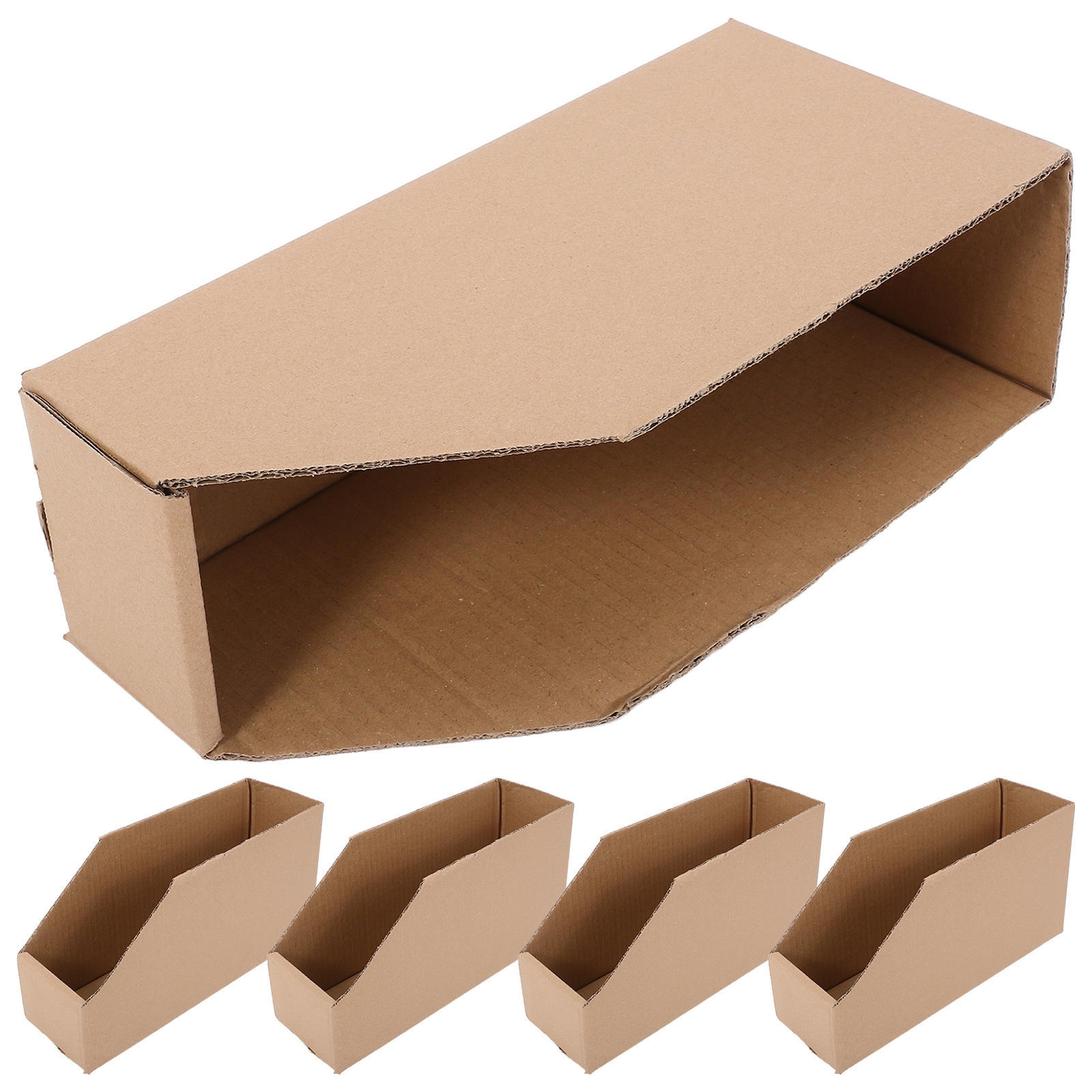 Hemoton 5pcs Corrugated Cardboard Bins Convenient To Use Topper Opening ...