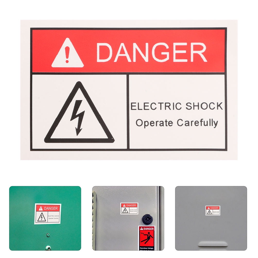 Hemoton 5pcs Electric Shock Hazard Signs High Voltage Warning Stickers ...