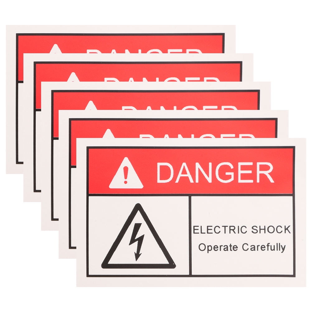 Hemoton 5pcs Electric Shock Hazard Warning Stickers For Electrical ...