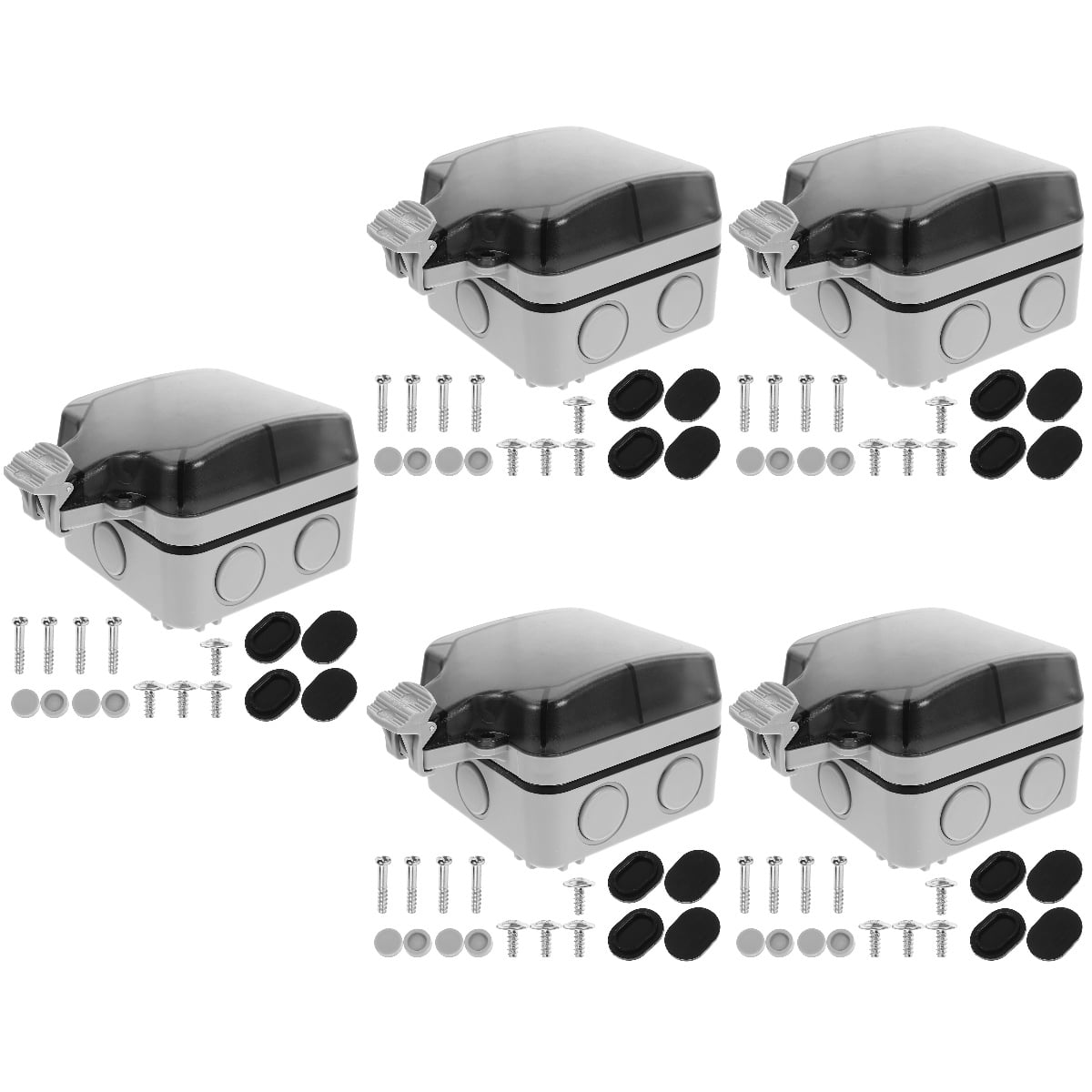 Hemoton 5pcs Junction Box Plastic Electrical Project Box Outdoor ...