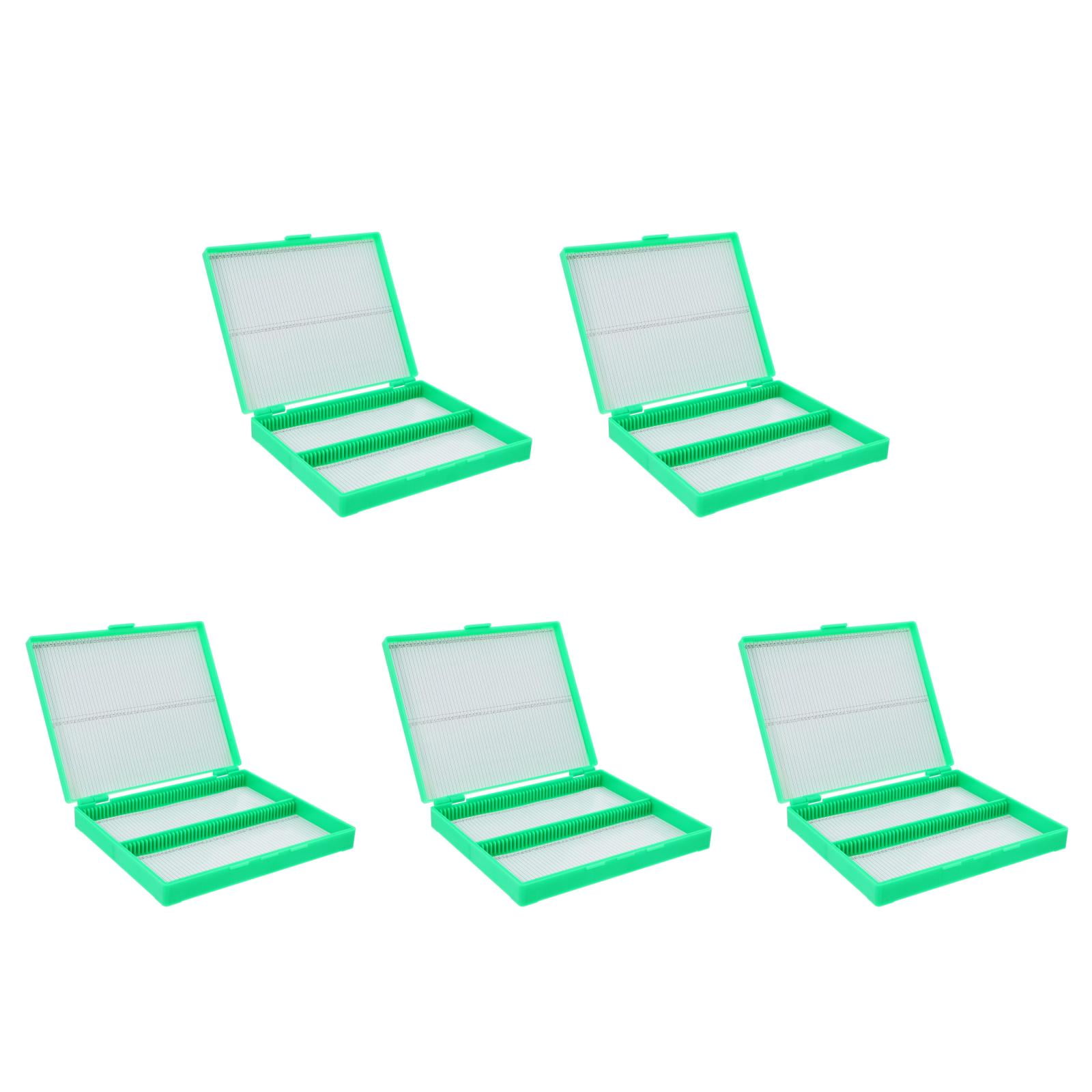 Hemoton 5pcs Microscope Holds 100 Slides Microslide Glass Slide ...