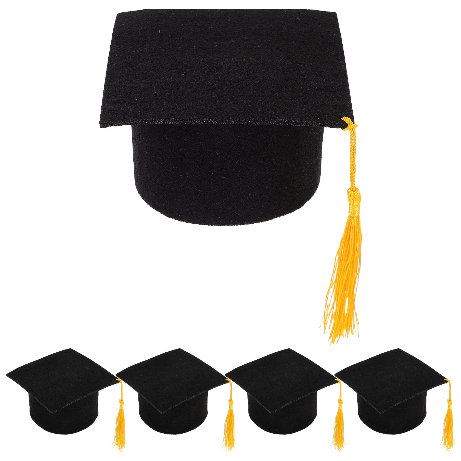 Hemoton 5pcs Mini Graduation Caps Felt Graduation Hats With Tassels ...