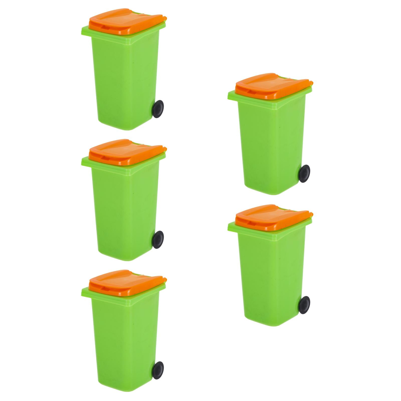 Hemoton 5pcs Mini Trash Can With Lid For Desk Tiny Garbage Bin Small ...