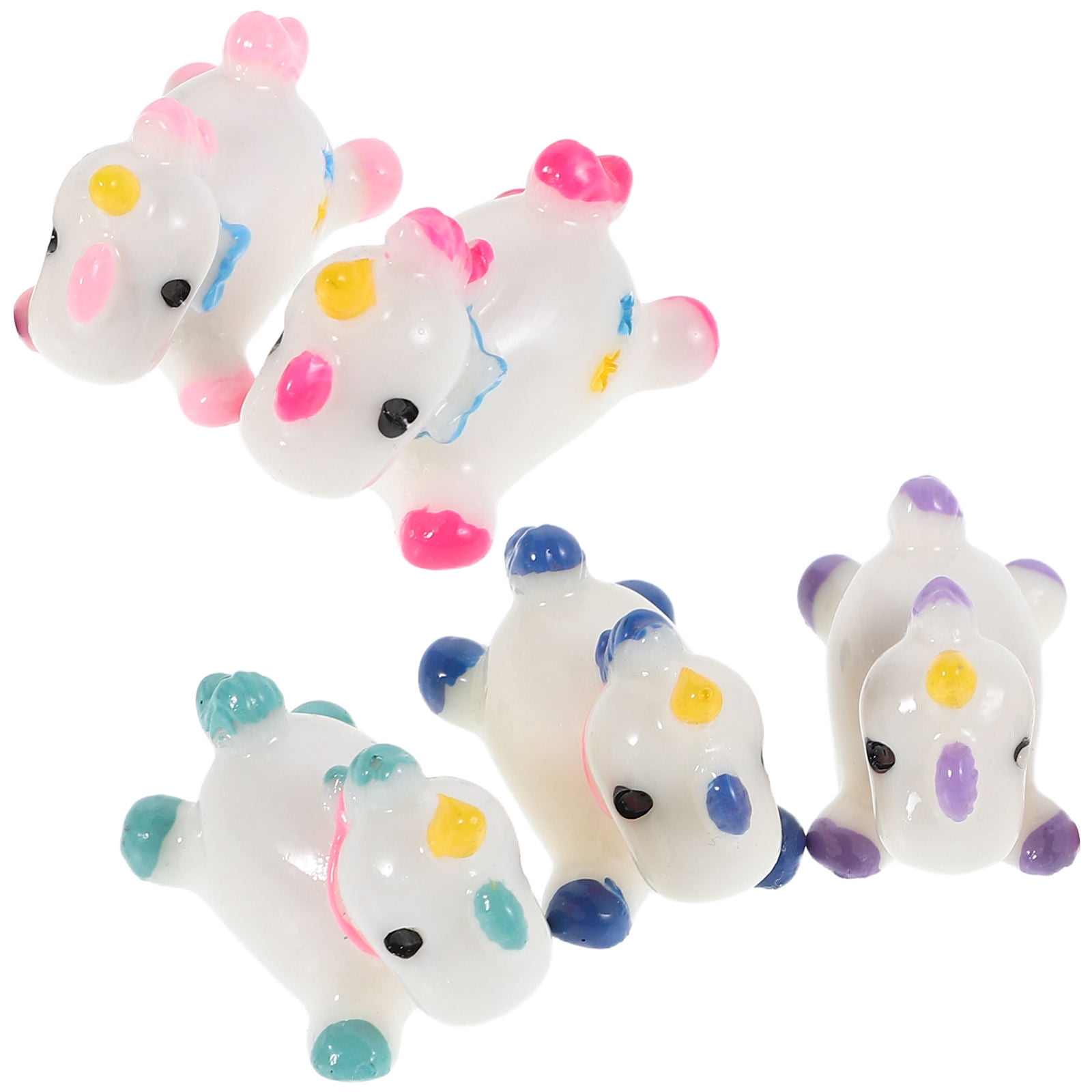Hemoton 5pcs Mini Unicorn Toys Cute Cartoon Figurines for Micro ...