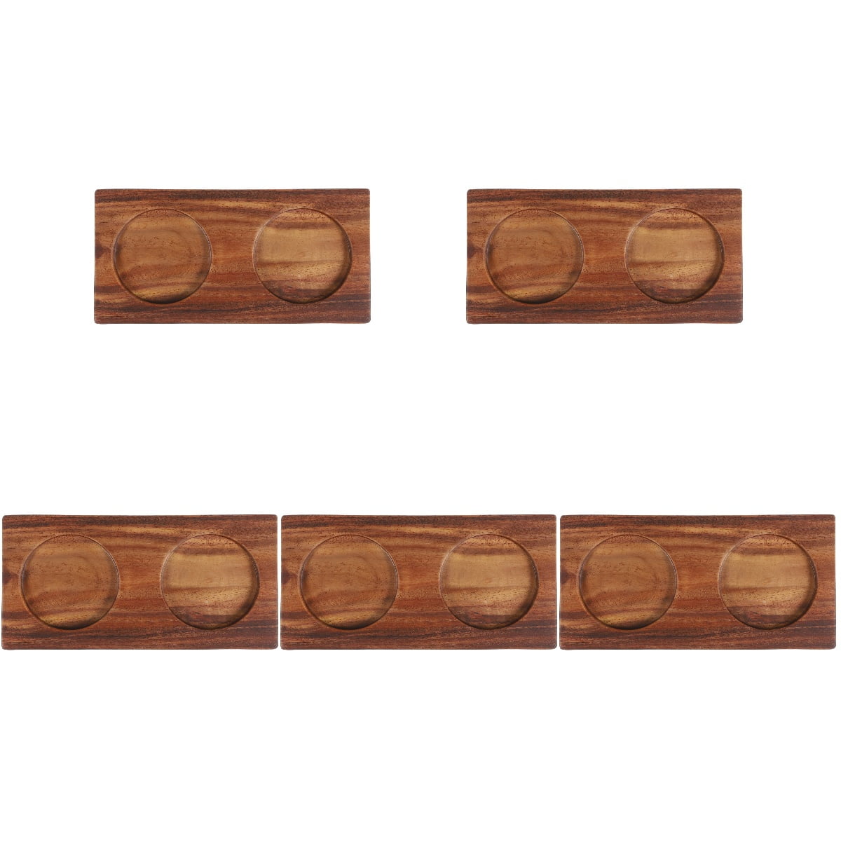 Hemoton 5pcs Pepper Tray Wood Tray Salt Pepper Wooden Tray Sauce Bottle ...