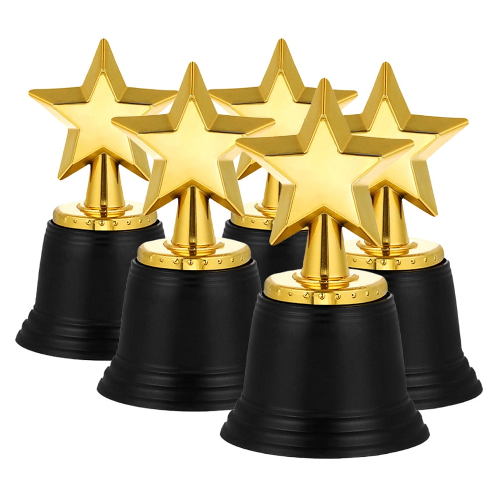 Hemoton 5pcs Plastic Gold Award Trophies Participation Trophy Small ...
