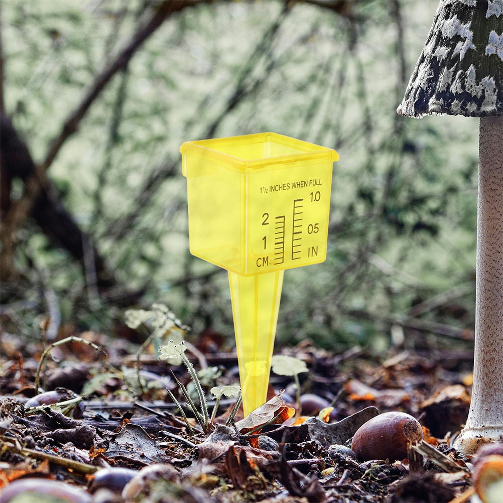 HEMOTON Yellow Plastic Rain Gauge for Garden High Precision Measurement ...