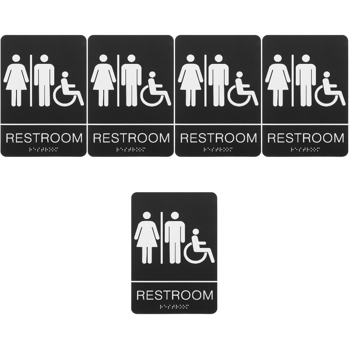 Hemoton 5pcs Unisex Restroom Sign Toilet Door Wall Decor Restroom Sign ...