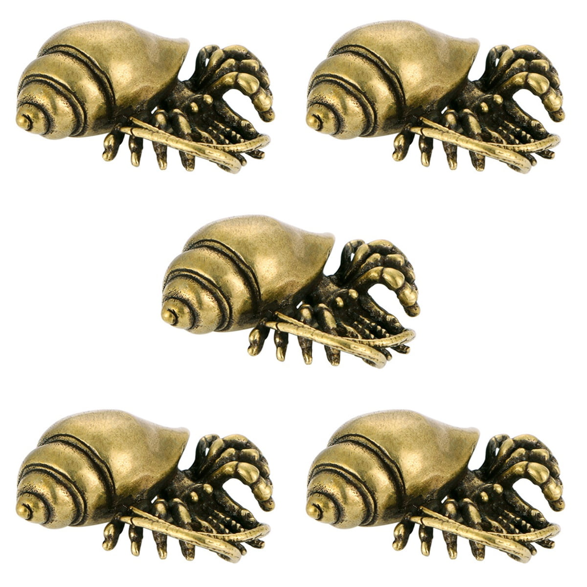 Hemoton 5pcs Vintage Brass Hermit Crab Statue Brass Pagurian Figurine ...