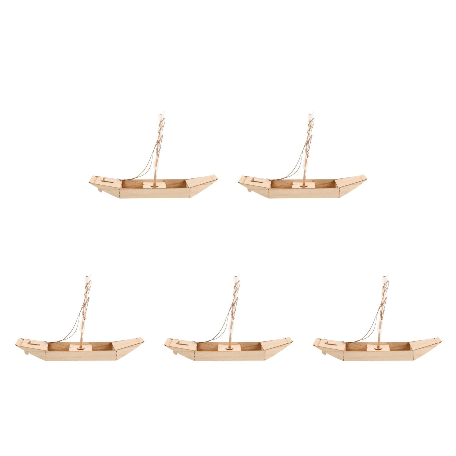 Hemoton 5pcs Wooden Sailboat Model Kit Diy Wood Puzzle Boat For Kids ...