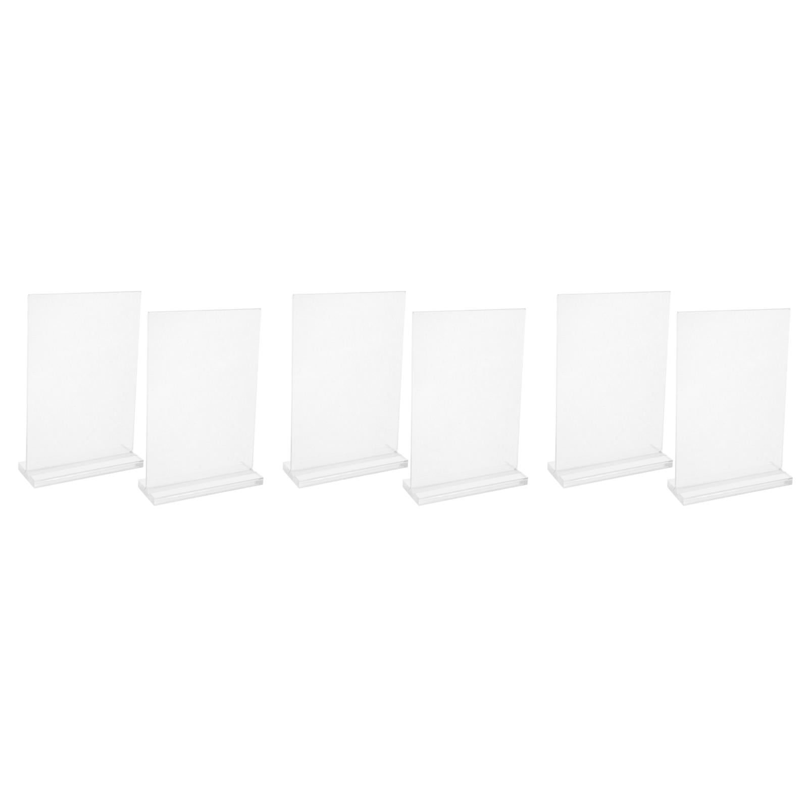 Hemoton 6 Pcs Acrylic Sign Holder Clear T-Shape Stand Photo Picture ...