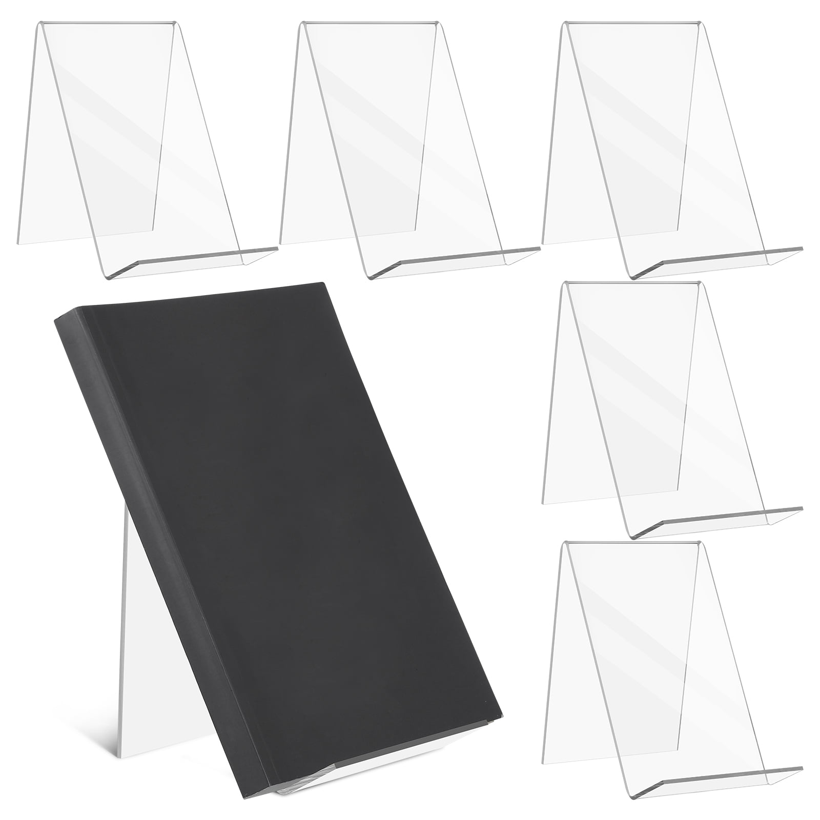 Hemoton 6 Pcs Book Display Holders Acrylic Book Display Stand Pamphlets ...