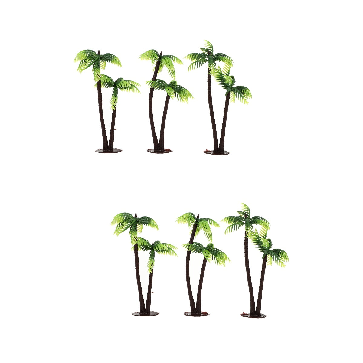 Hemoton 6 Pcs Plastic Coconut Palm Tree Miniature Plant Pots Bonsai ...
