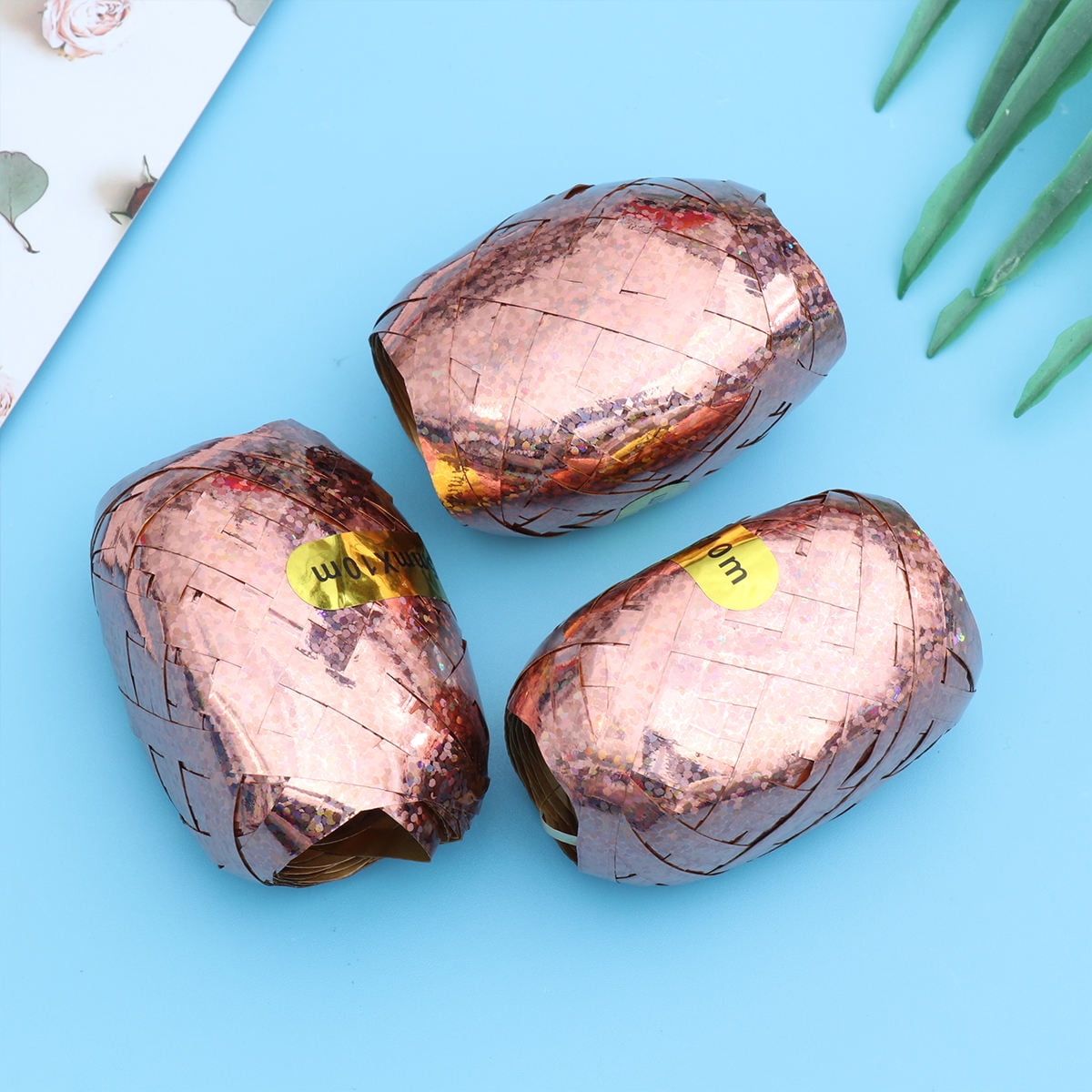 Hemoton 6 Pcs Rose Gold Balloon Ribbon Metallic Party Decorations ...