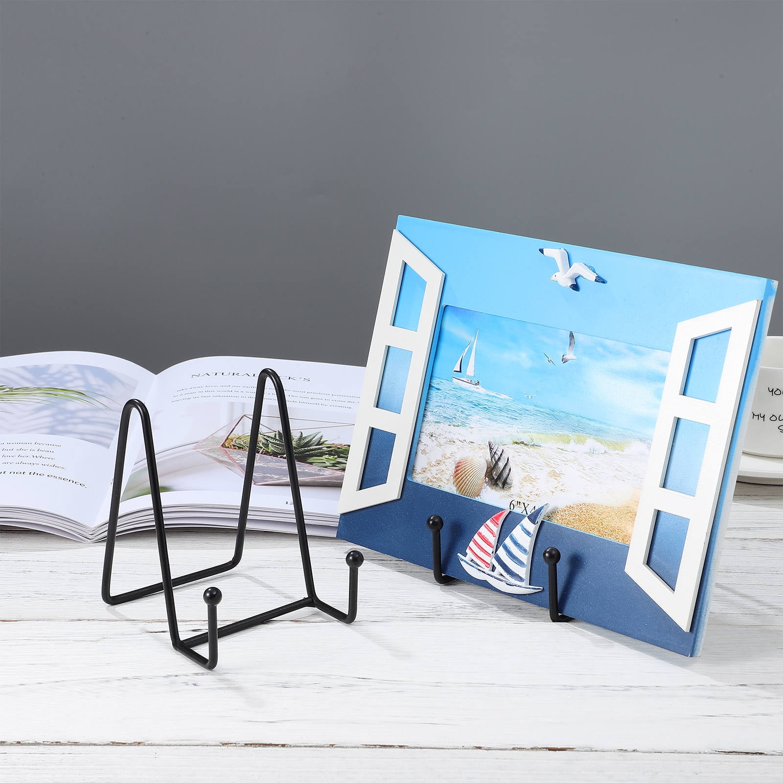 Hemoton 6 Pieces Iron Photo Frame Display Stands for Books and Decor ...