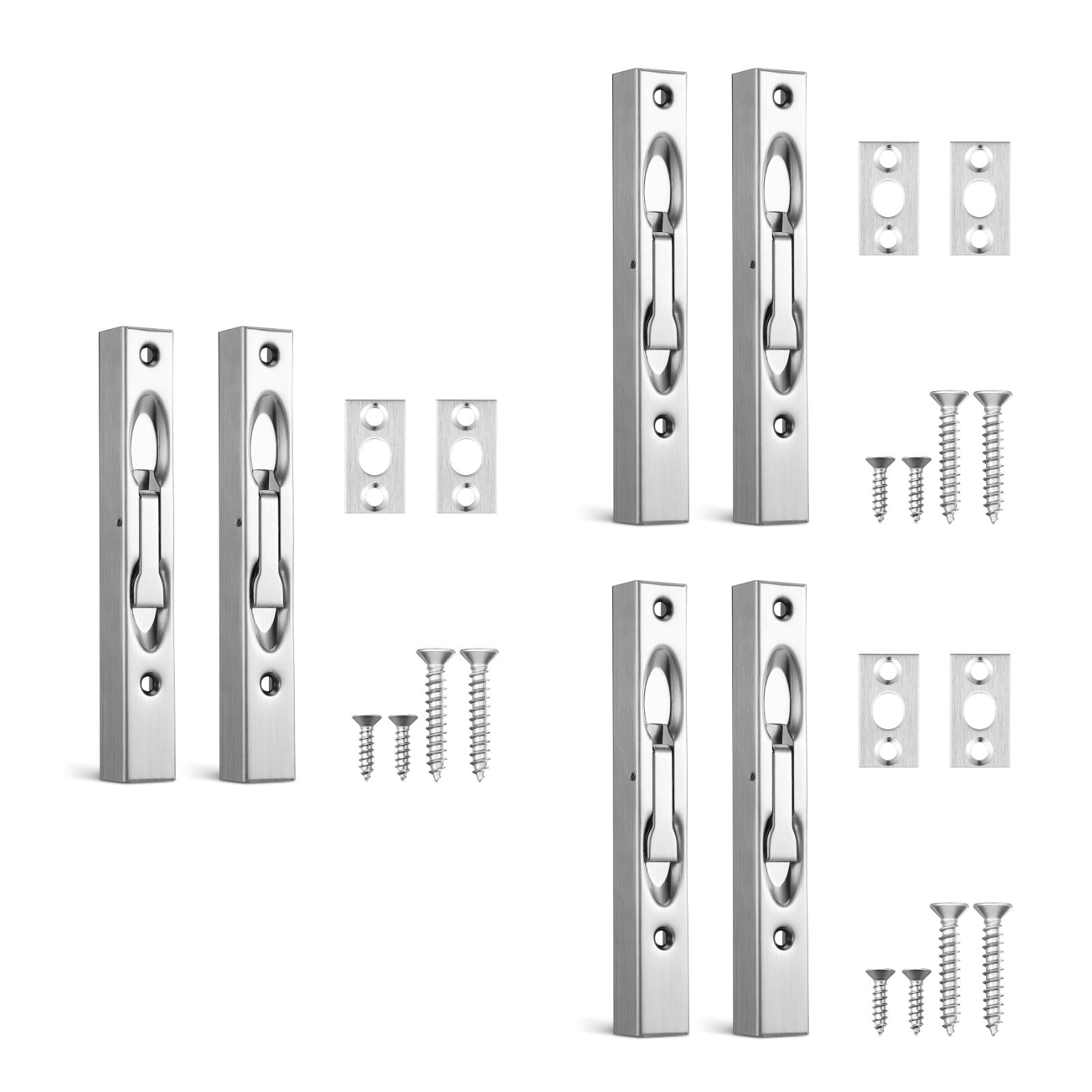 HEMOTON OUNONA 6 Sets Flush Bolt Hidden Door Latch Double Door Security ...