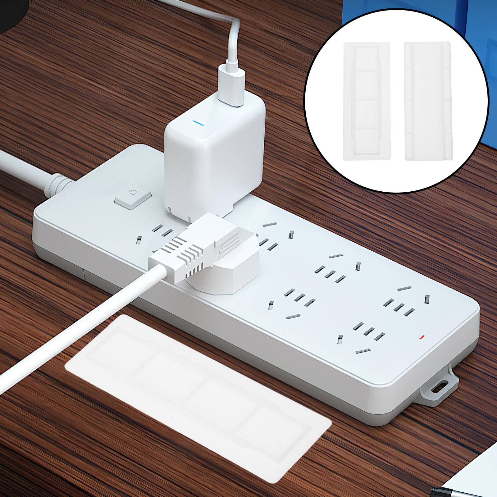 Hemoton 6 Sets Self Adhesive Power Strip Holder Fixator Wall Mount Plug ...