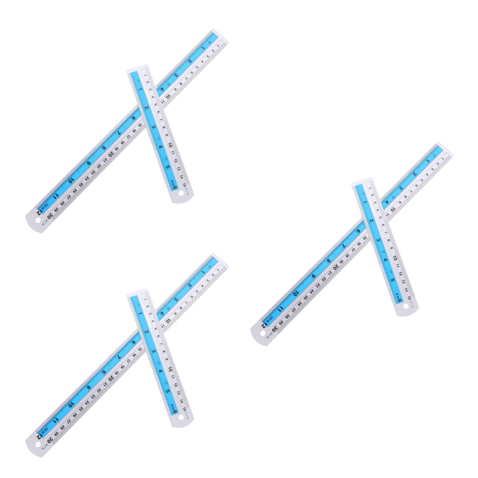 Hemoton 6 pcs Aluminum Alloy Rulers Drawing Rulers Measuring Rulers ...