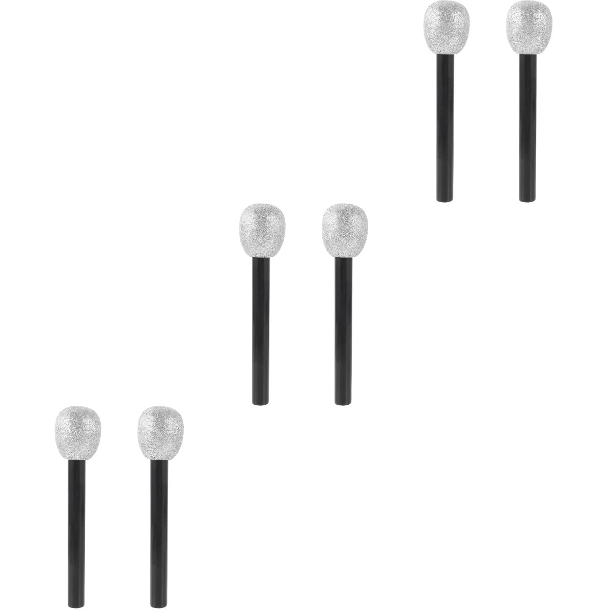 SOPOTUTU Microphone Prop Silver For Kids Party 6Pack - Walmart.com