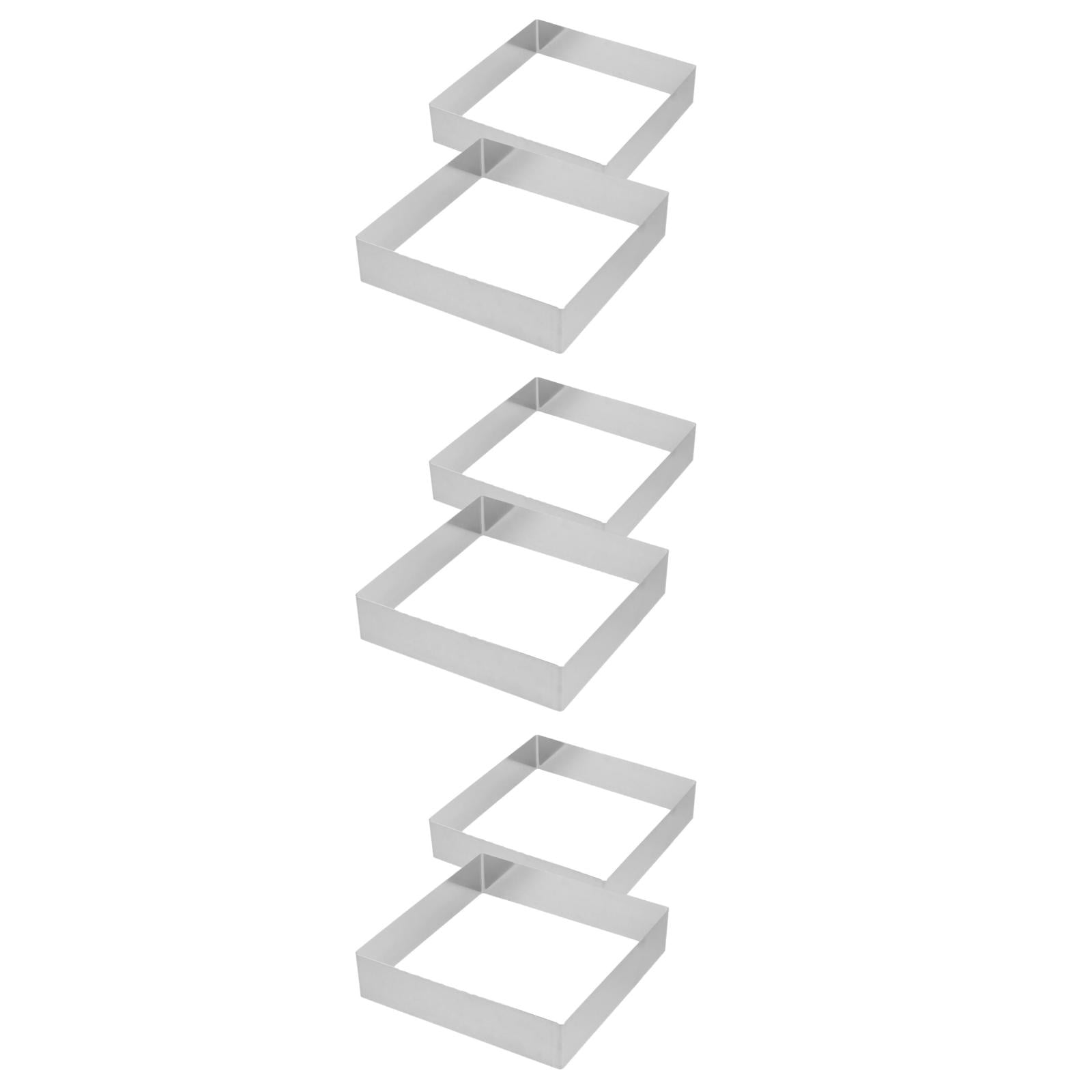 Hemoton 6 pcs Stainless Steel Square Mousse Cake Ring Cake Trim Mold ...