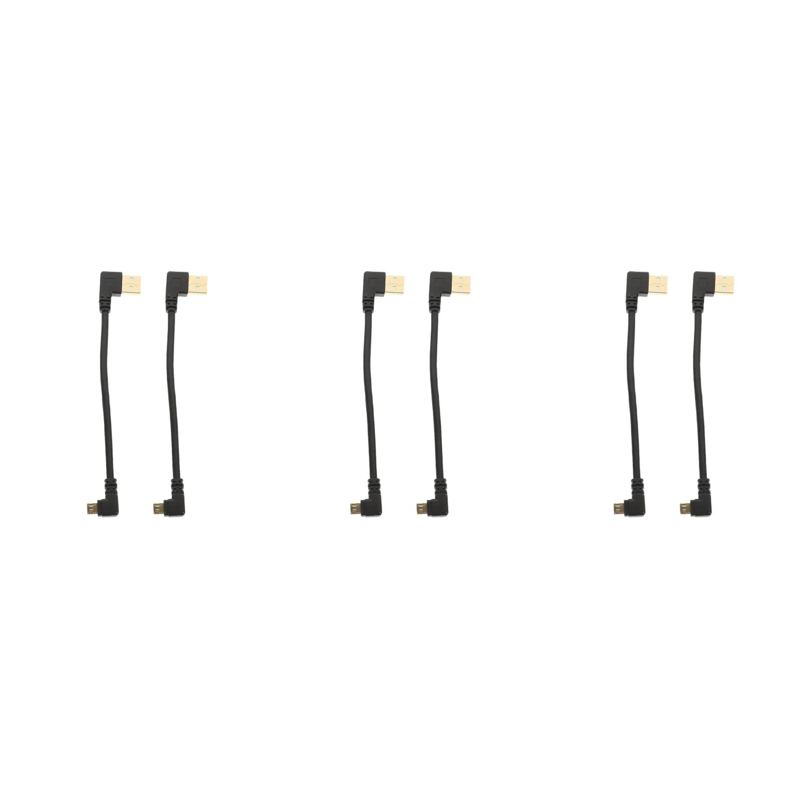 Hemoton 6 pcs USB Cable To Right Angle Micro USB Short Micro USB Cable ...