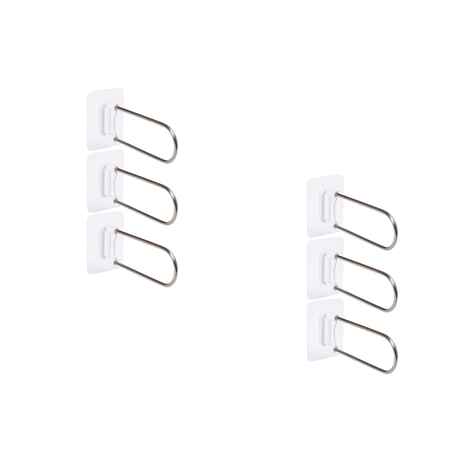 Hemoton 6 pcs Wall Mount Clothes Hanger Stacker Adhesive Hanger Holder ...