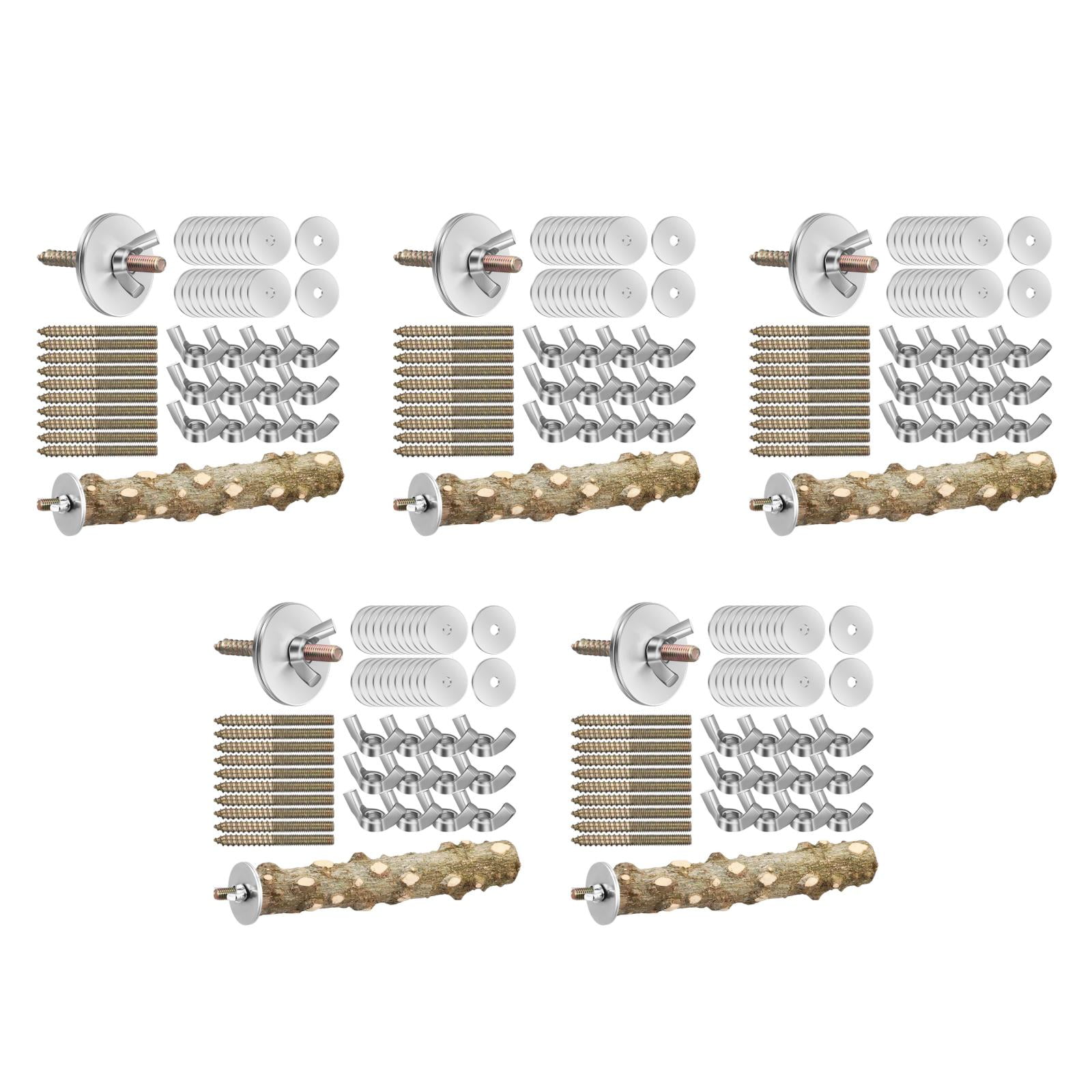 Hemoton 60 Sets Bird Perch Stand Screws Birdcage Perch Hardware Double ...