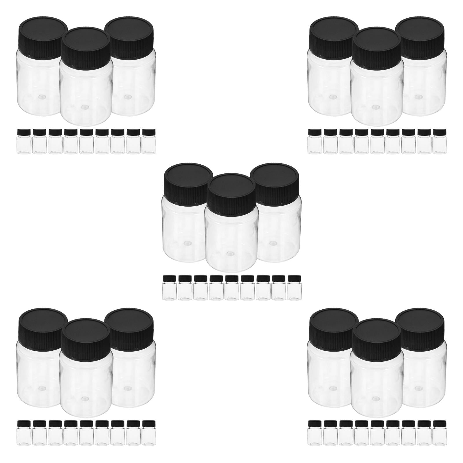 Hemoton 60 pcs Clear Plastic Wide Mouth Sample Bottles With Screw Caps ...