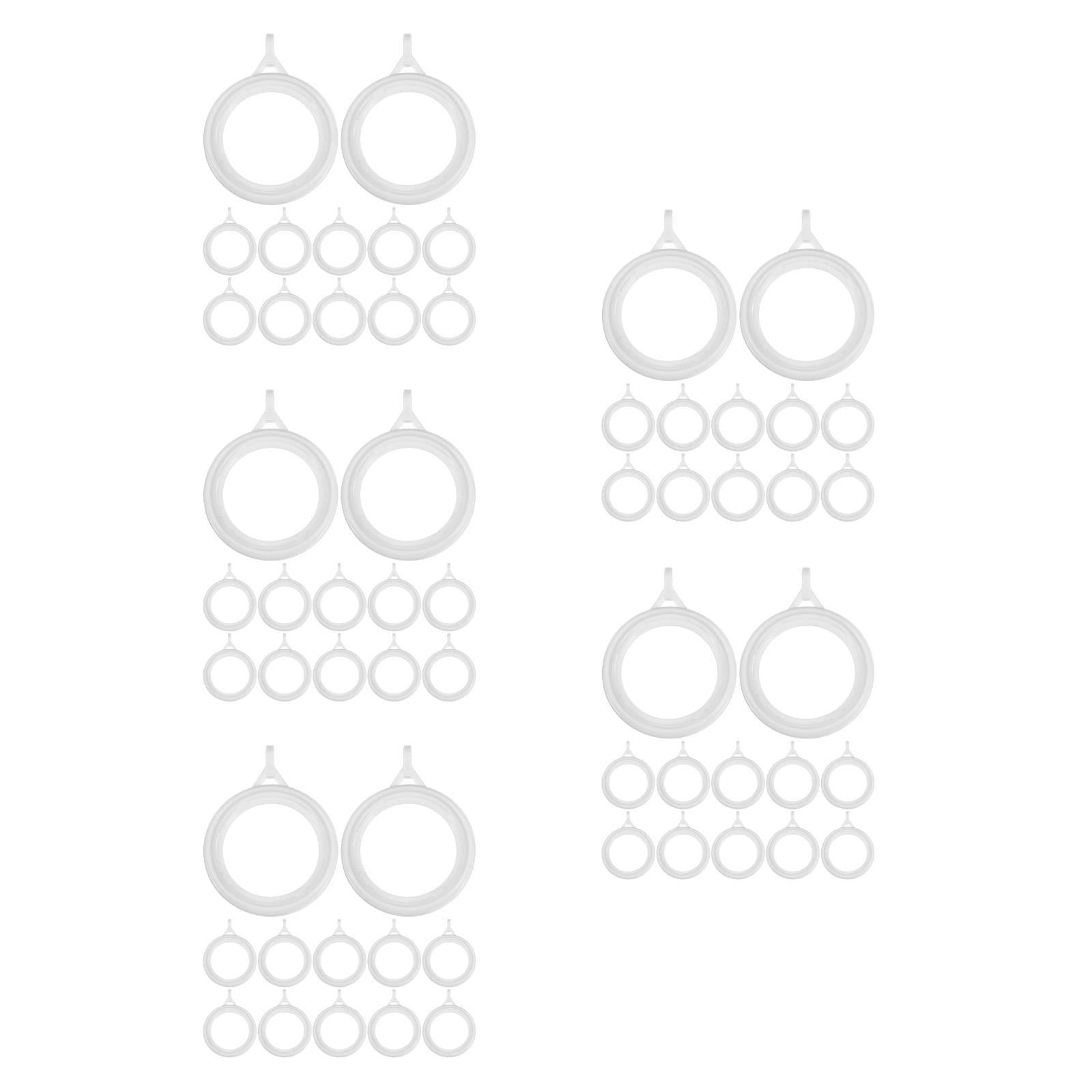 Hemoton 60 pcs Curtain Pole Rings Plastic Drapery Eyelet Curtain Rings For Curtain Rod Curtain ...