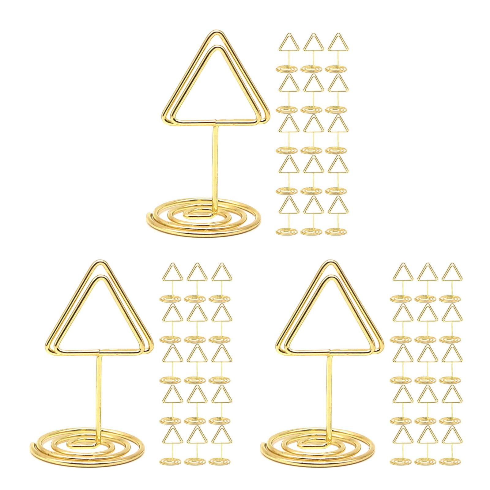 Hemoton 60 pcs Elegant Gold Triangle Place Card Holders Table ...