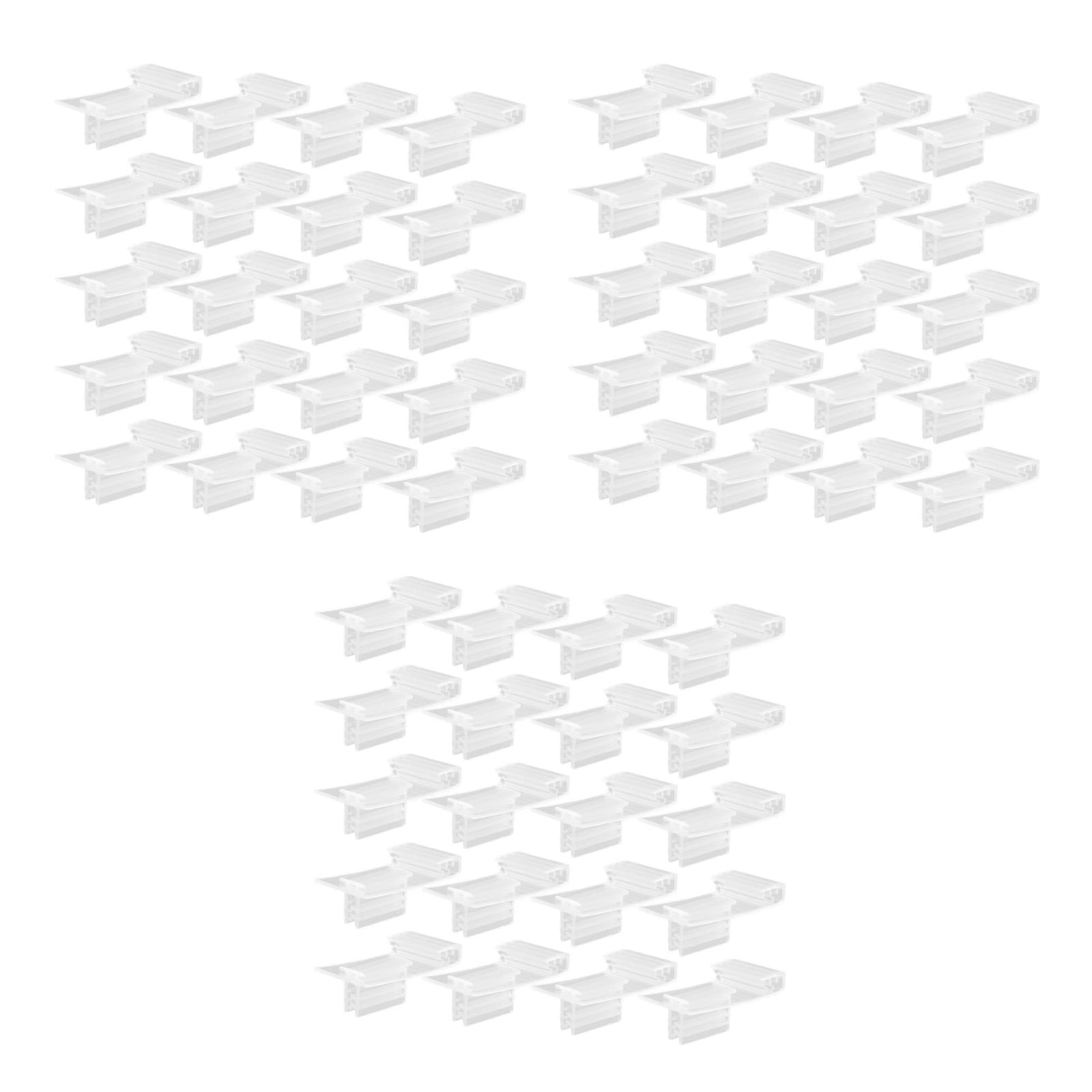 Hemoton 60 pcs Reusable Plastic Wire Shelf Label Holder Clip-On Label ...