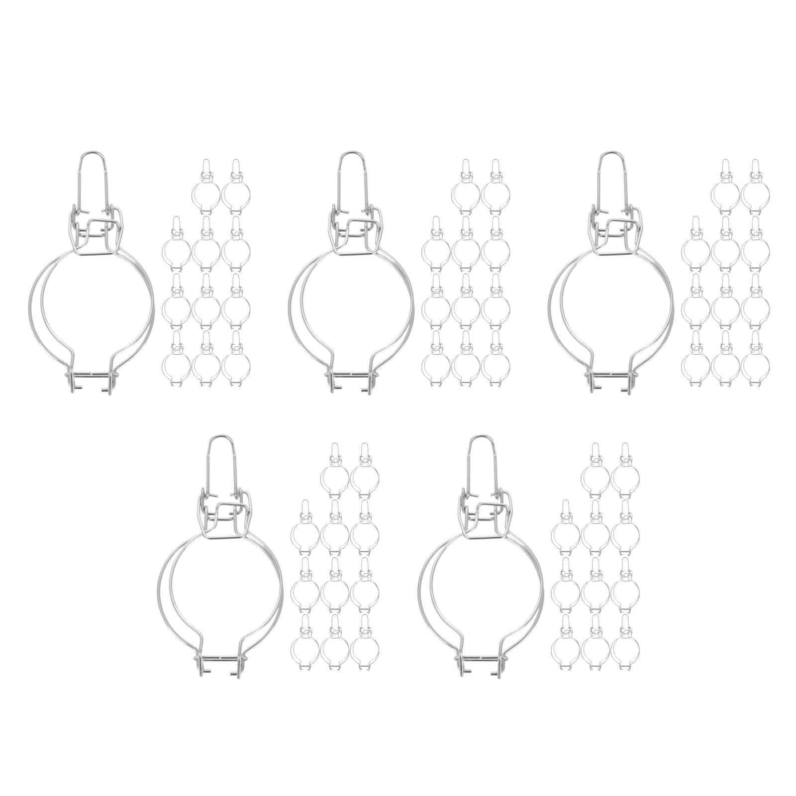 Hemoton 60 pcs Wide Mouth Glass Jars with Wire Locking Stainless Steel ...