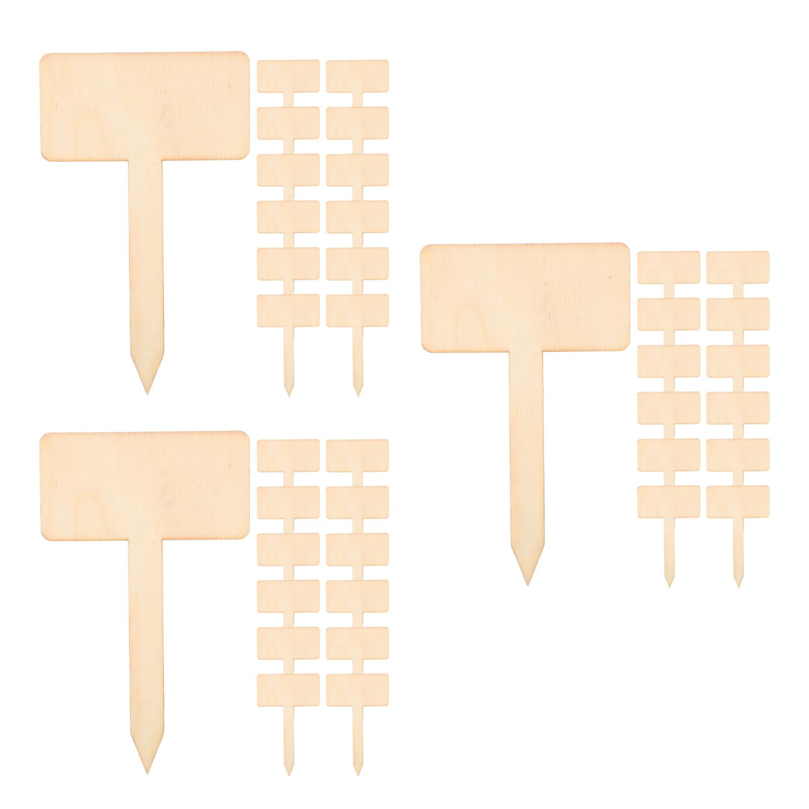 Hemoton 60 pcs Wood Plant Flowers Label Plant Markers Wooden Garden ...