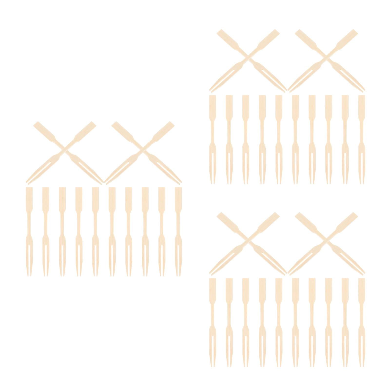 Hemoton 600 PCS Mini Bamboo Forks for Appetizers Fruit Picks Mini Forks ...