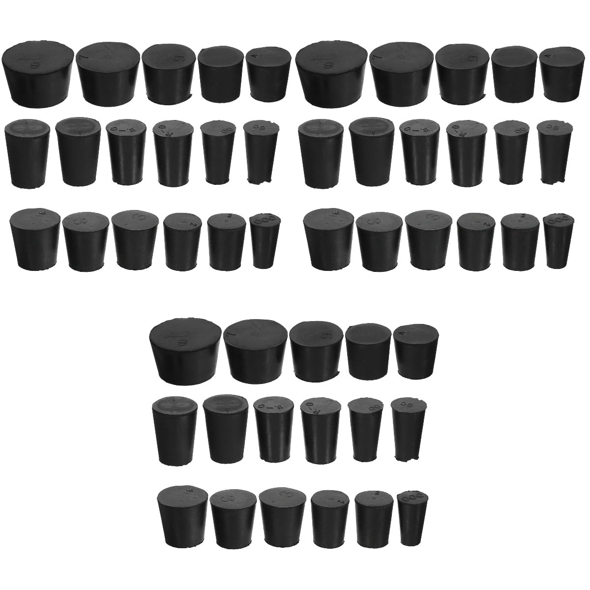 Hemoton 63 pcs Rubber Stoppers Rubber Plugs Test Tube Flask Stopper ...