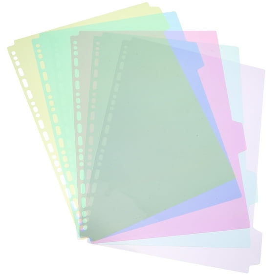 Hemoton 6PCS Binder Dividers Page Dividers A4 Binder Dividers with Tabs ...
