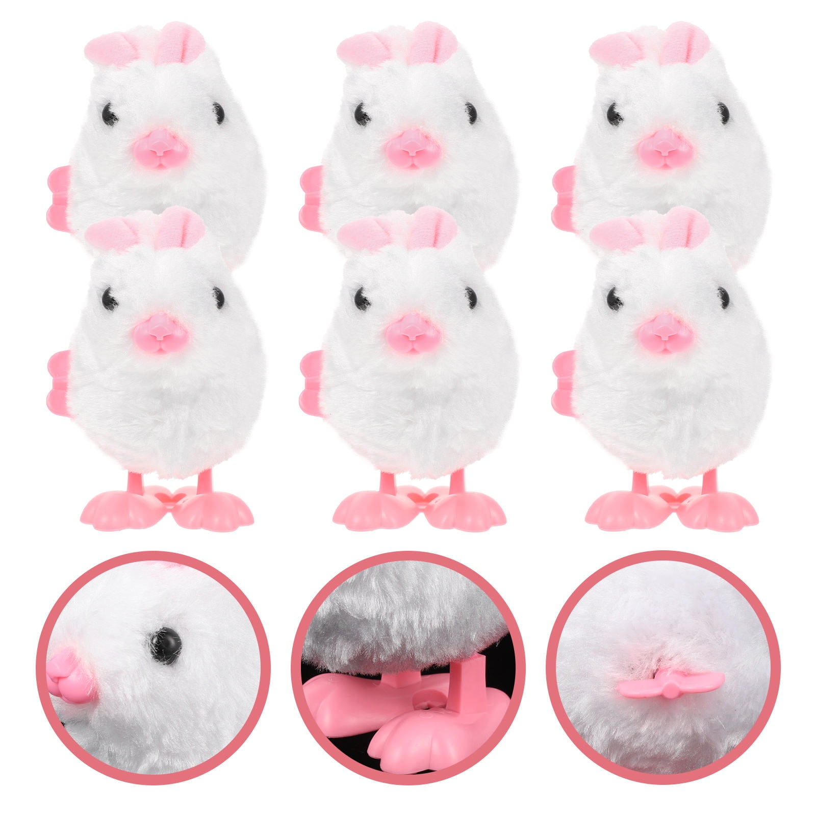 Hemoton 6Pcs Animal Wind Up Toys Plush Bunny Clockwork Toys Jumping ...