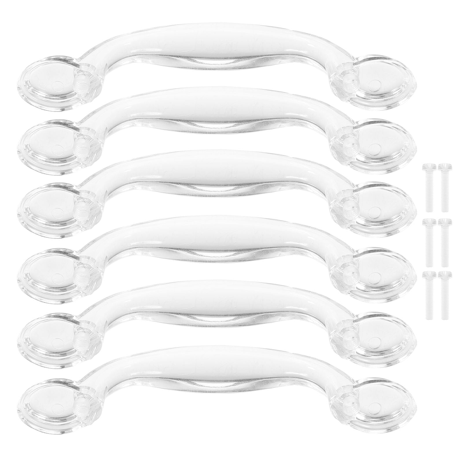 Hemoton 6Pcs Clear Drawer Knobs Pull Handles Dresser Pulls Transparent ...