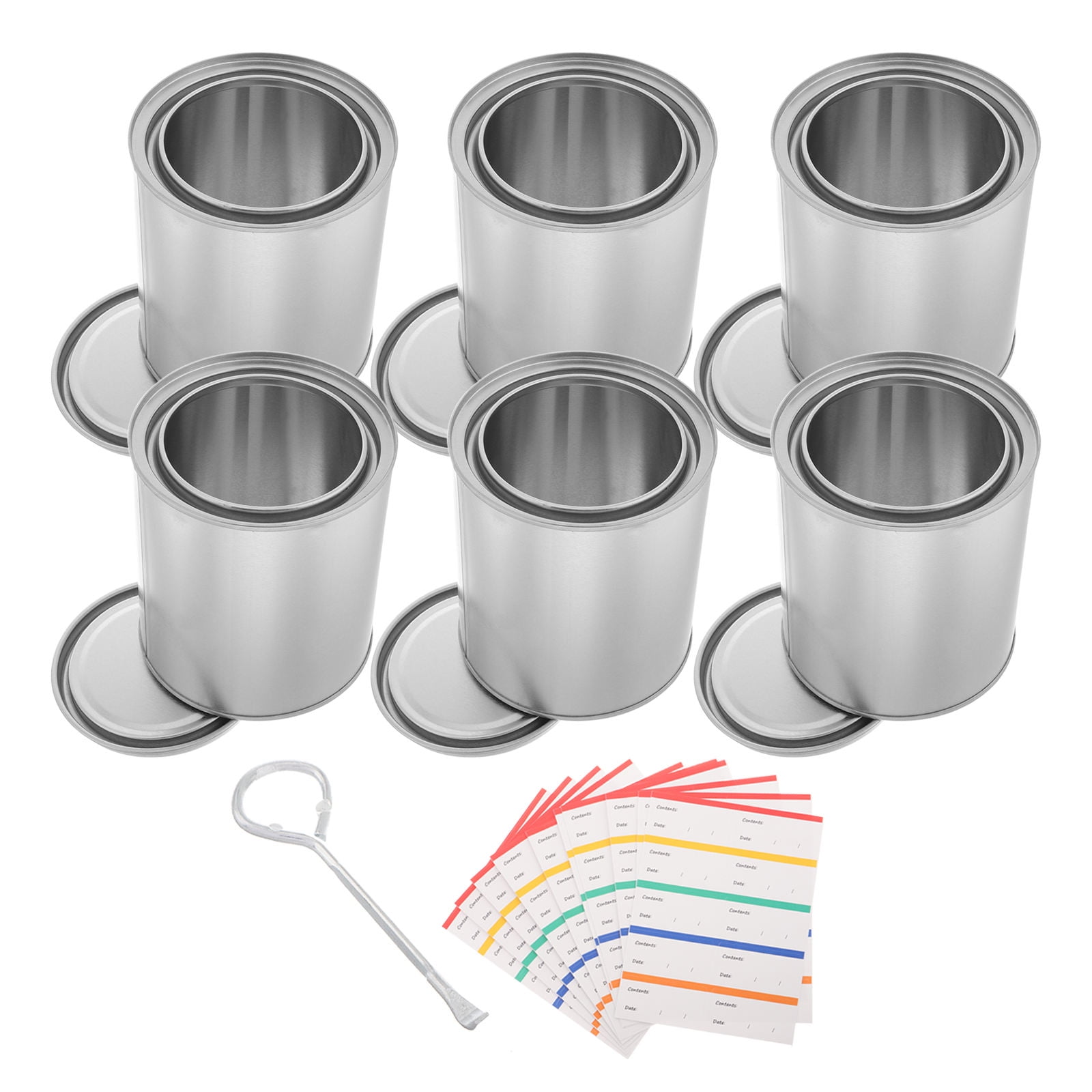 Hemoton 6Pcs Empty Paint Cans With Lids Metal Small Buckets Paint ...