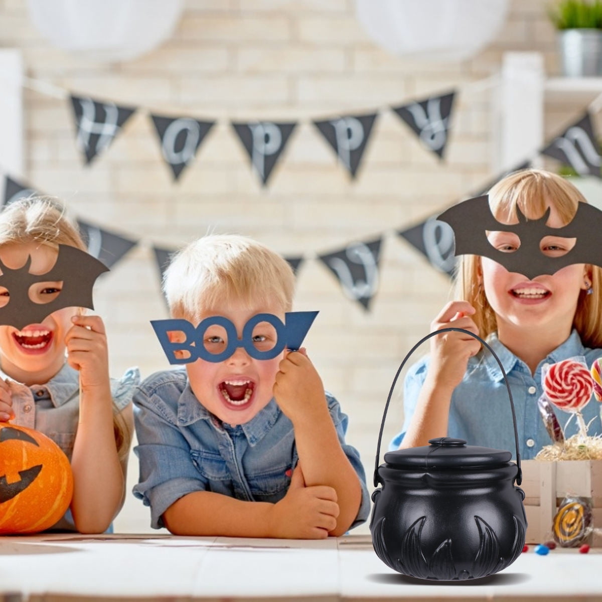 Hemoton 6Pcs Halloween Kids Bucket Set Ghost Pail Witch Bucket Candy ...