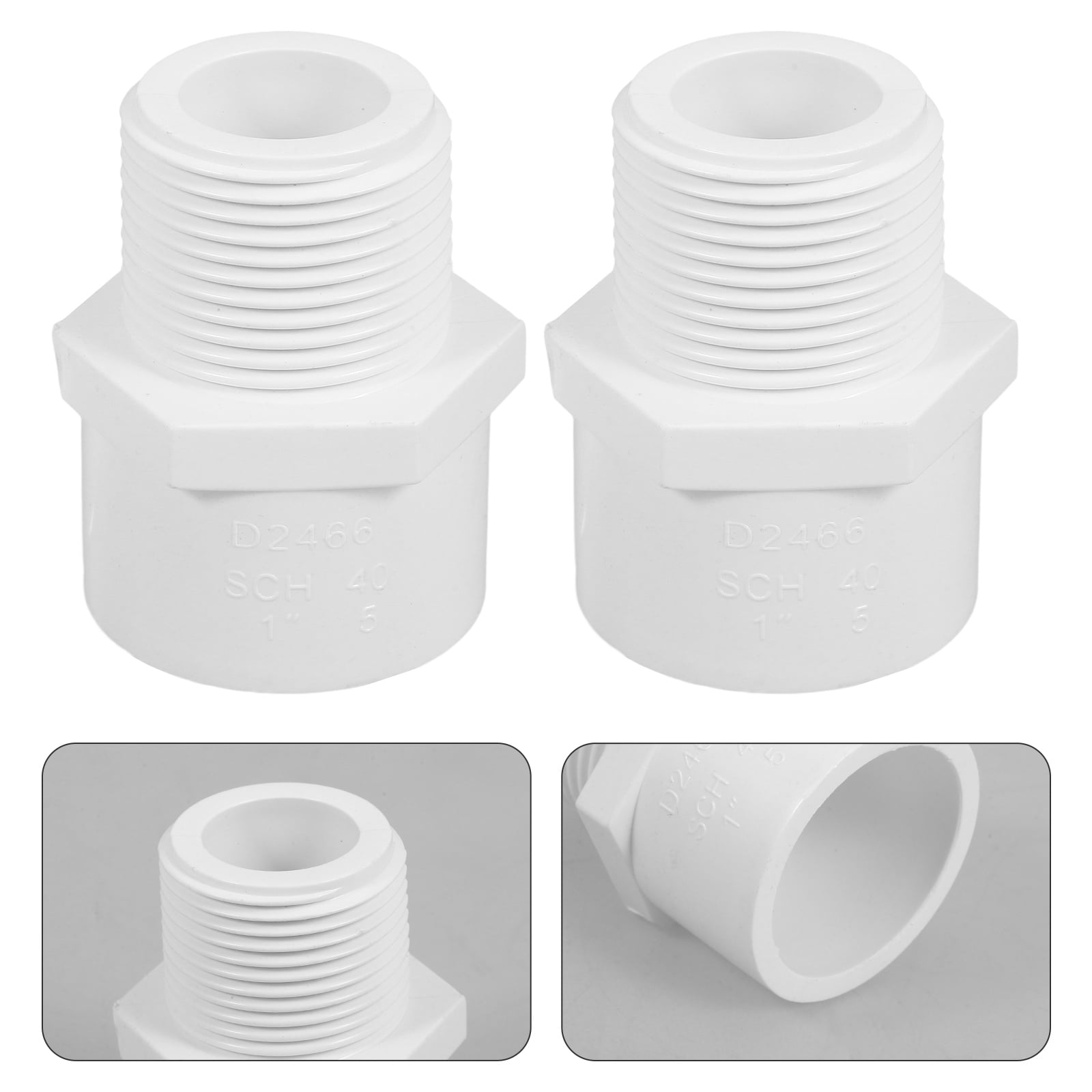 Hemoton 6Pcs PVC Male Thread Coupling Adapter Connector PVC NPT Male ...