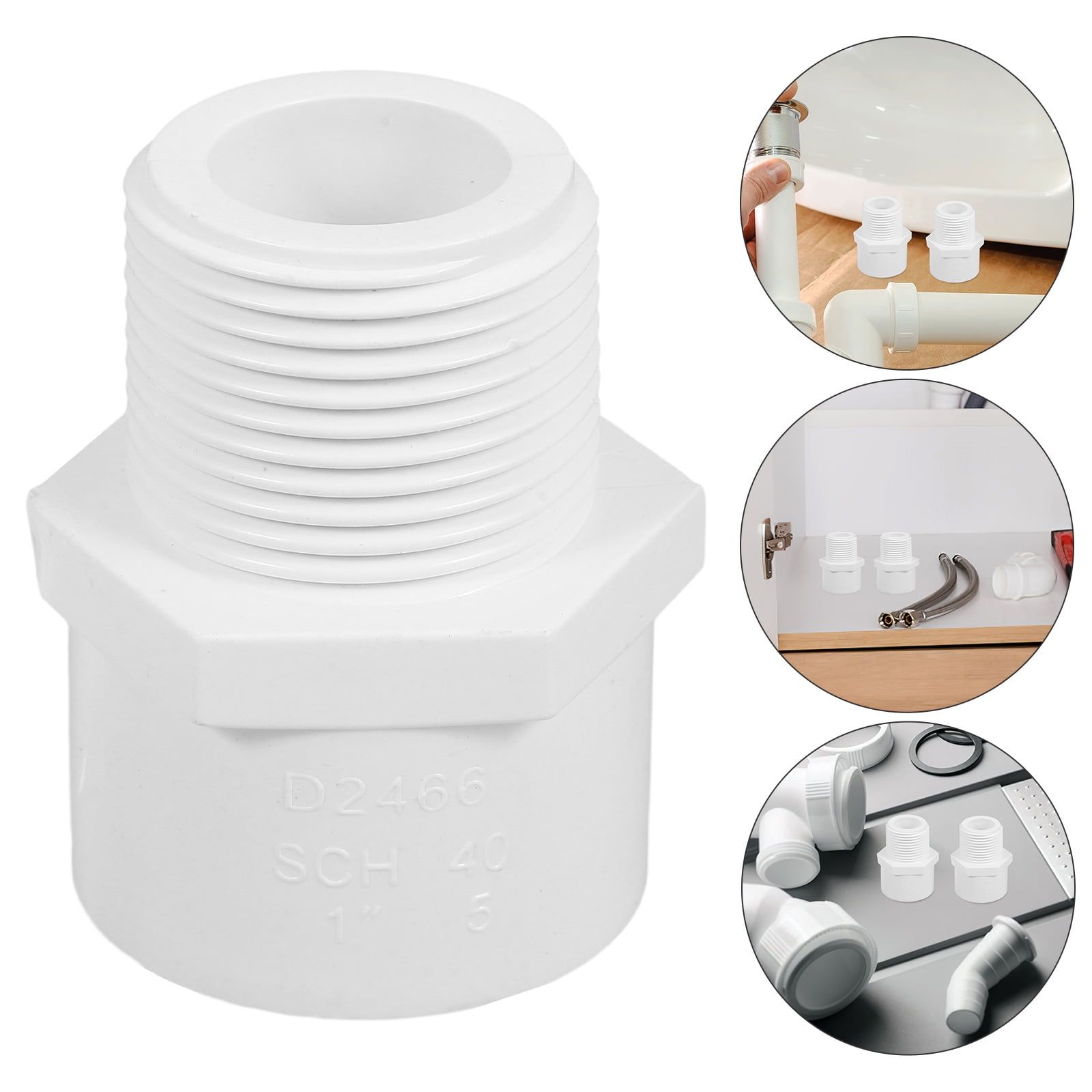 Phenofice PVC Pipe Fittings White Male Thread Adapter for Plumbing and ...