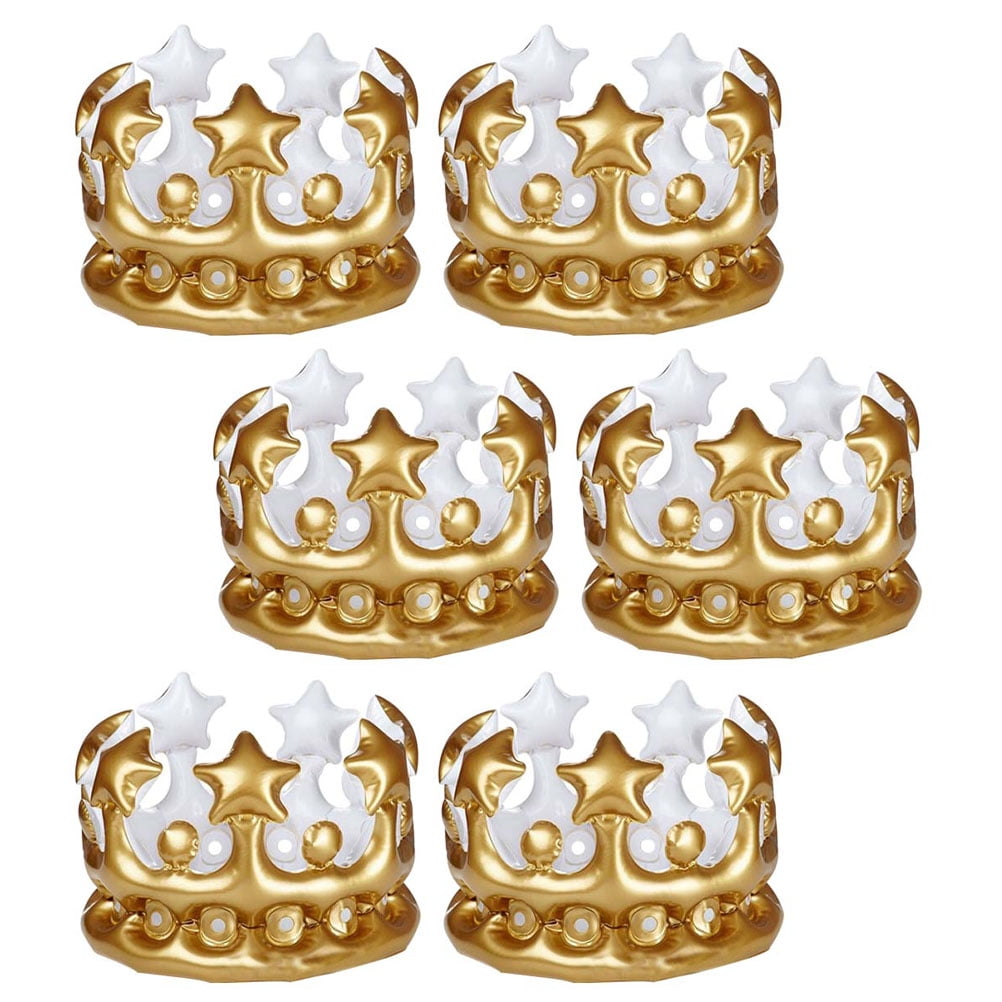Hemoton 6Pcs Party Festival Inflatable Crown Birthday Crown Prop Fancy ...