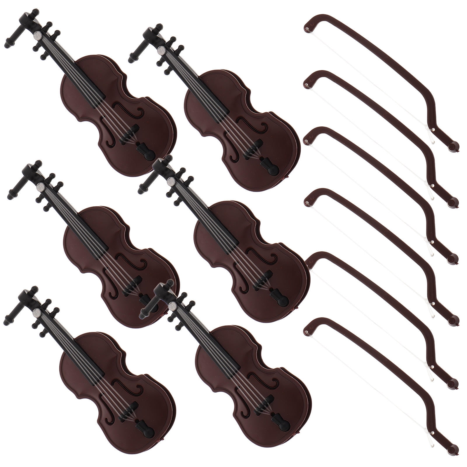RENACLIPY Music Room Decorations Mini Musical Instruments Brown 6Set ...