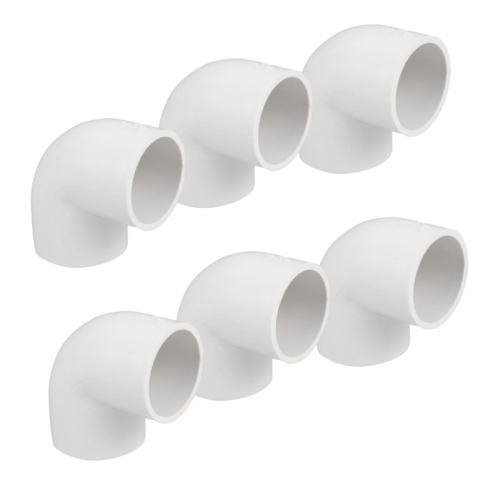 Hemoton 6pcs 40mm Inner Diameter 90 Degree 2 Way PVC Pipe Fitting Elbow ...