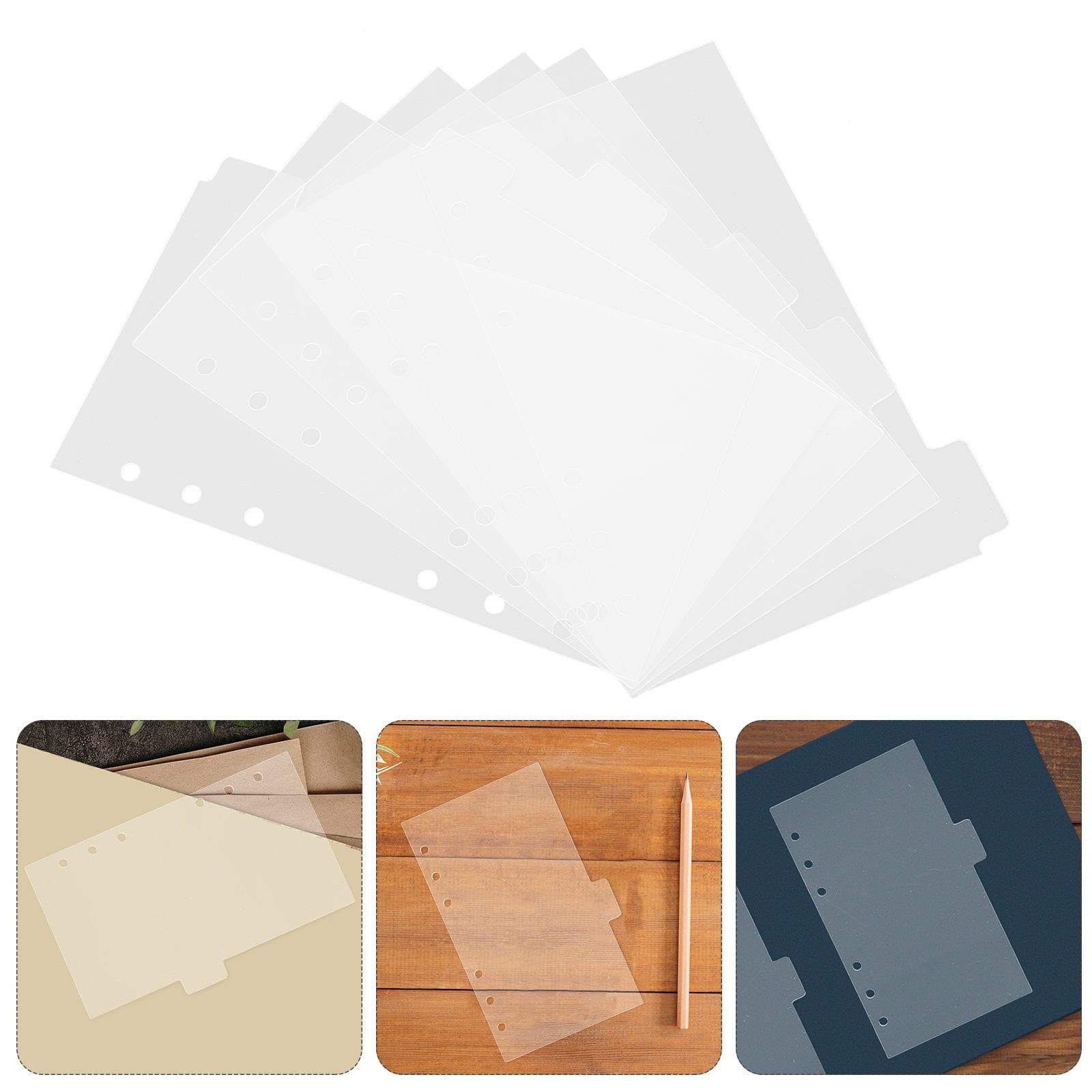 Hemoton 6pcs Acrylic Planner Binder Clear PVC Notebook Sheet DIY ...